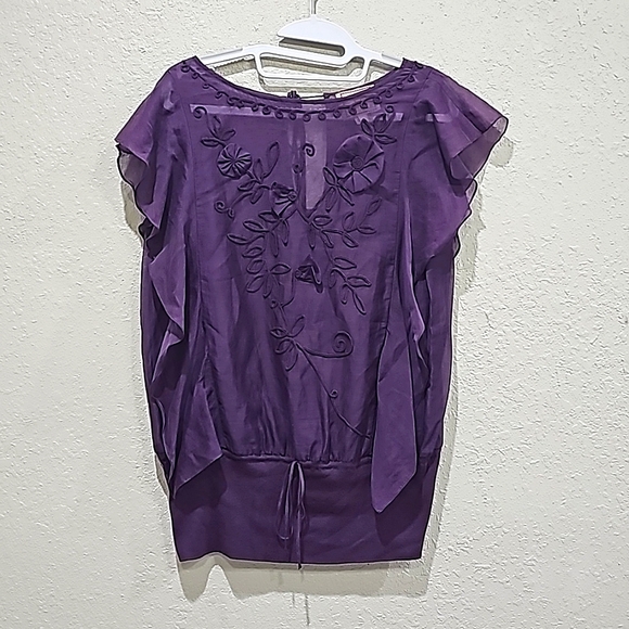 Chelsea & Violet | Tops | Chelsea Violet Purple Embroidered Top Szlg ...